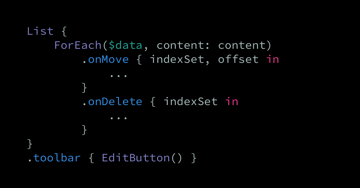Building editable lists with SwiftUI | Swift by Sundell Building editable lists with SwiftUI | Swift by Sundell