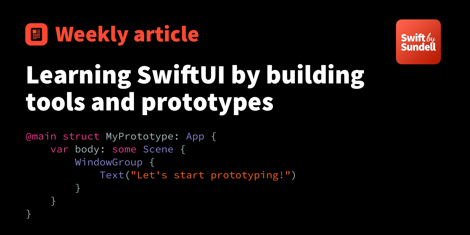 Learning SwiftUI by building tools and prototypes | Swift by Sundell