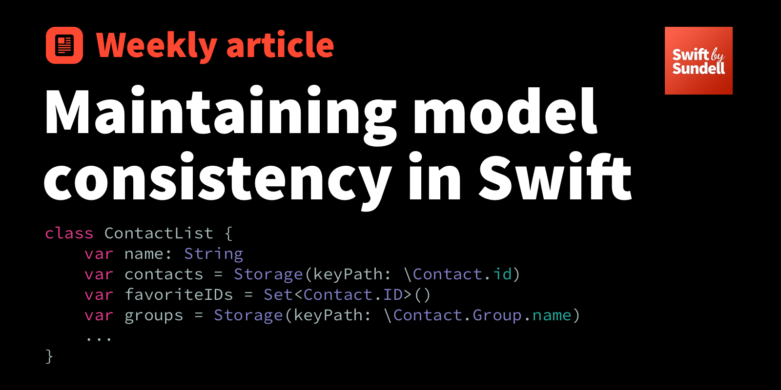 Maintaining model consistency in Swift | Swift by Sundell