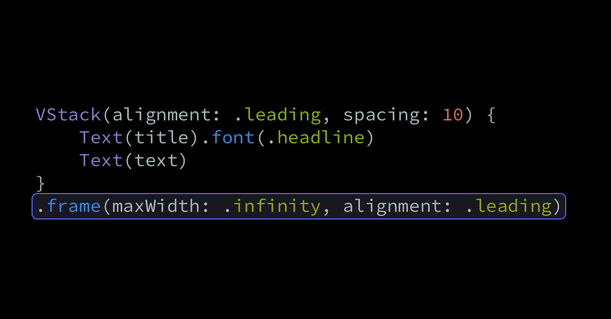 Using Swiftuis Frame Modifier To Resize And Align Views Swift By Sundell