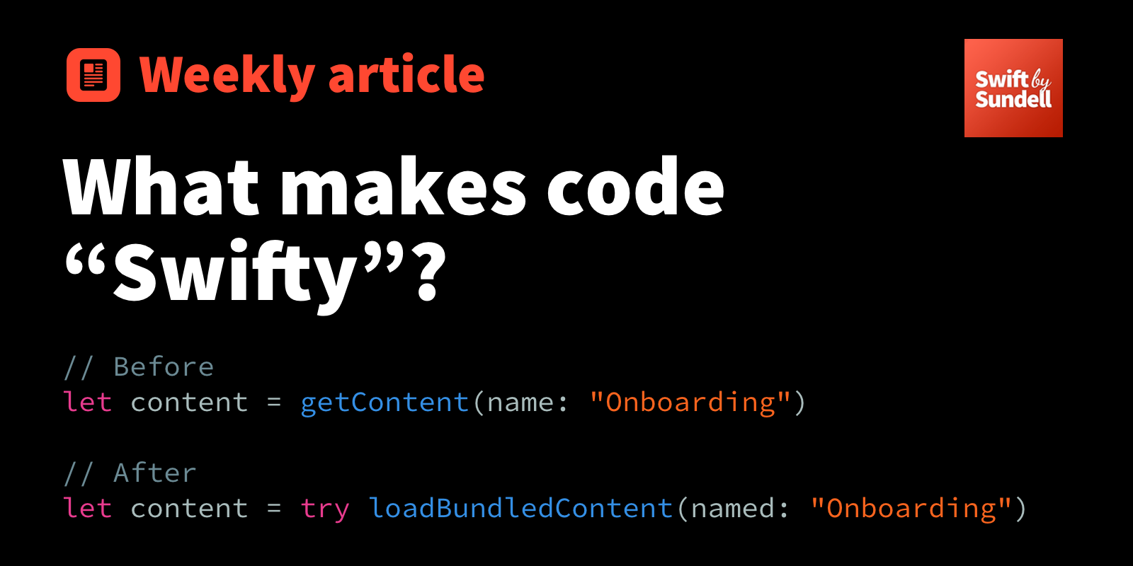 What makes code “Swifty”? | Swift by Sundell
